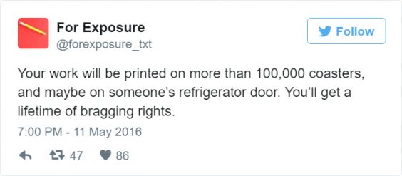 These Clients Wanted To Pay Artists With "Exposure" Instead Of Money