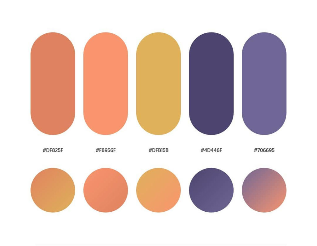 32 Beautiful Color Palettes With Their Corresponding Gradient Palettes