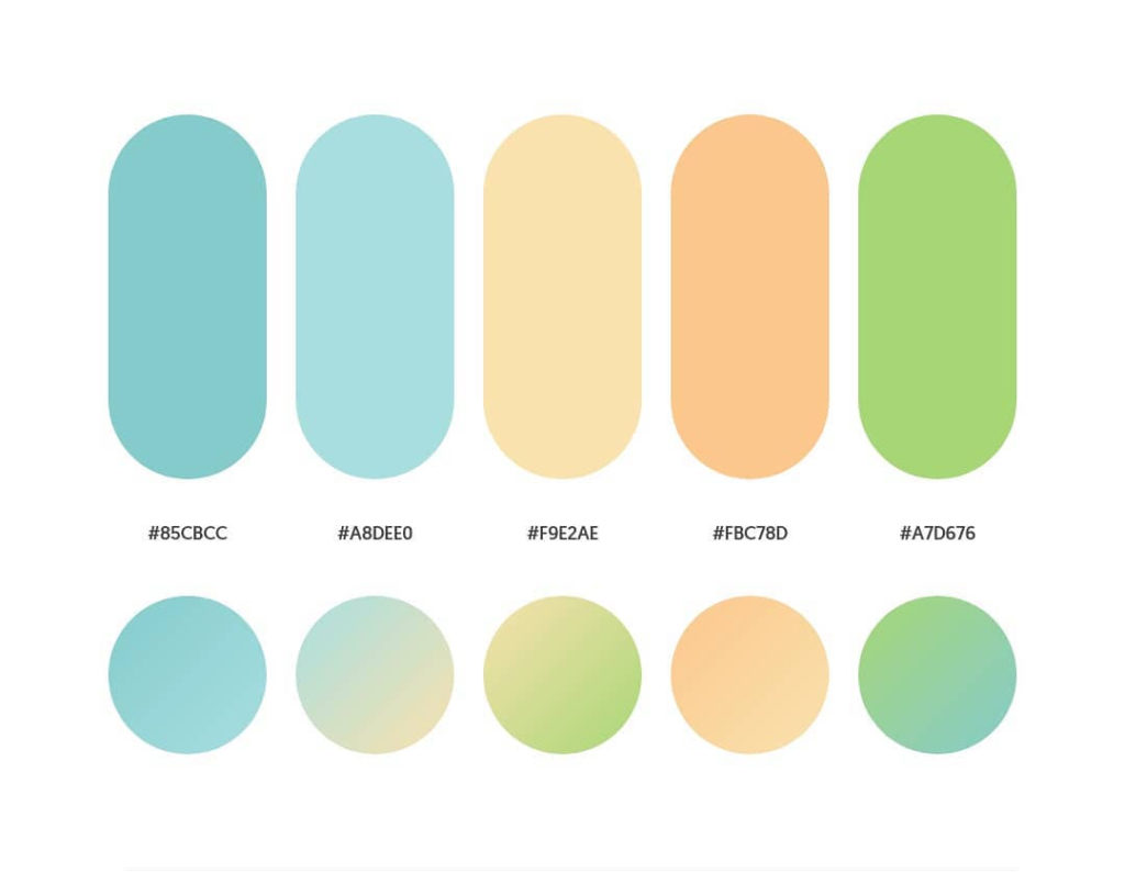 32 Beautiful Color Palettes With Their Corresponding Gradient Palettes